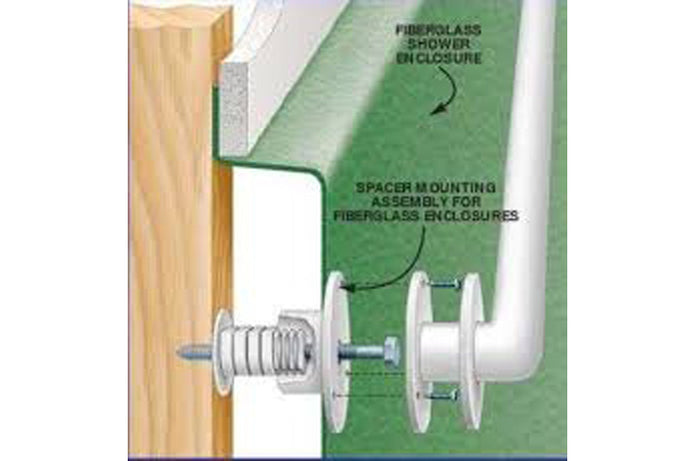 The Solid Mount Grab Bar Fastener for Fiberglass Showers